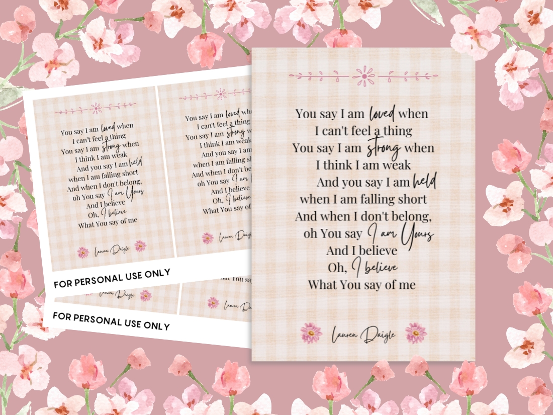 Free Printable Lauren Daigle Quote – Abby Marie Watson